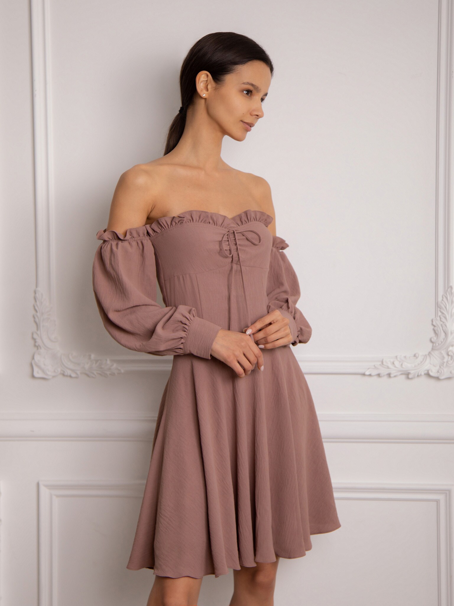 Puff Sleeve Off Shoulder Mini Dress Lichi Online Fashion Store