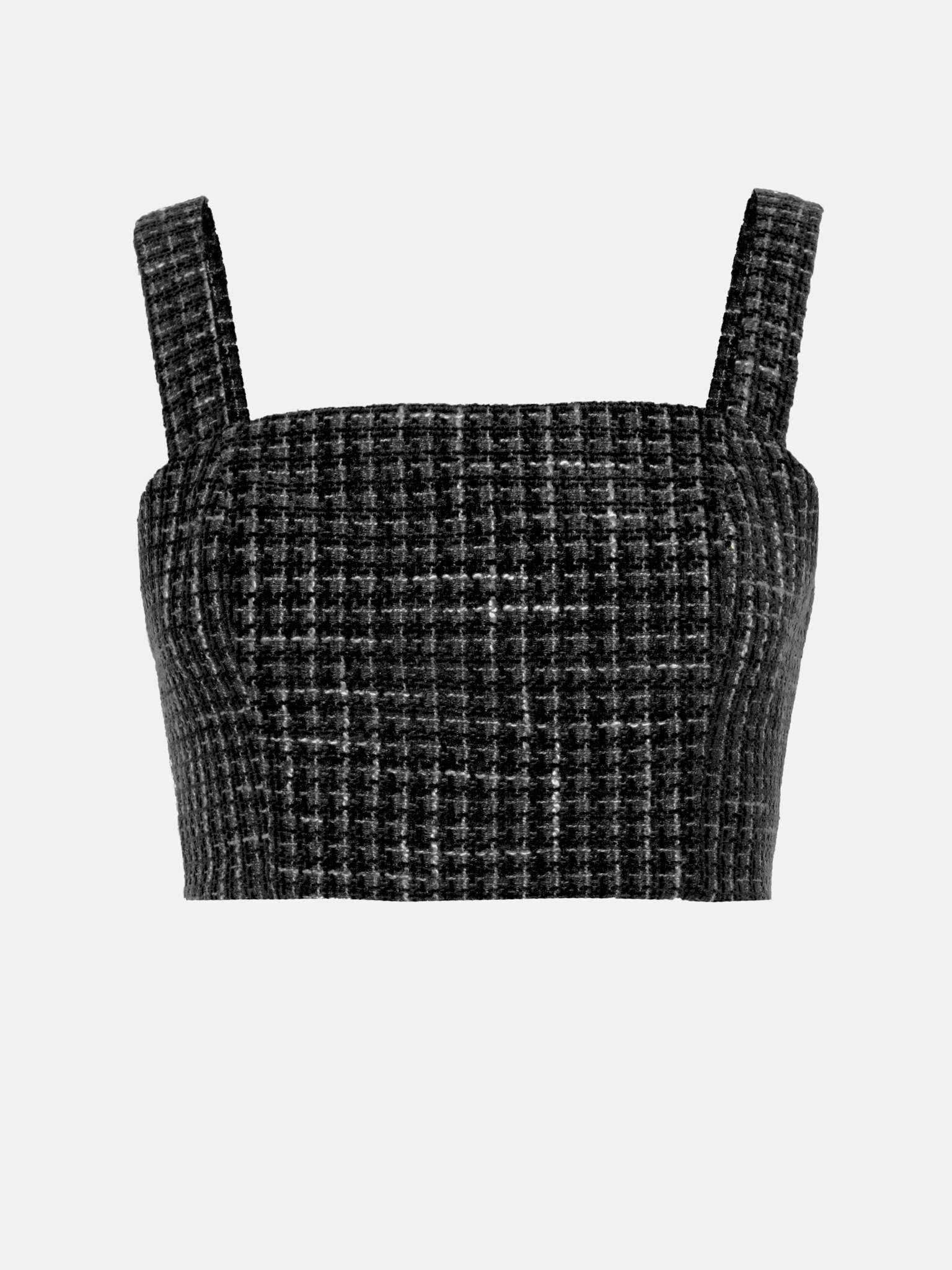 Wide-strap tweed top :: LICHI - Online fashion store