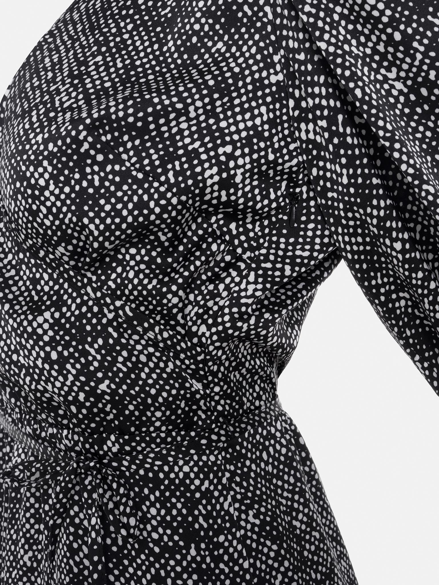 Wrap-bodice mini dress with tonal sash :: LICHI - Online fashion store