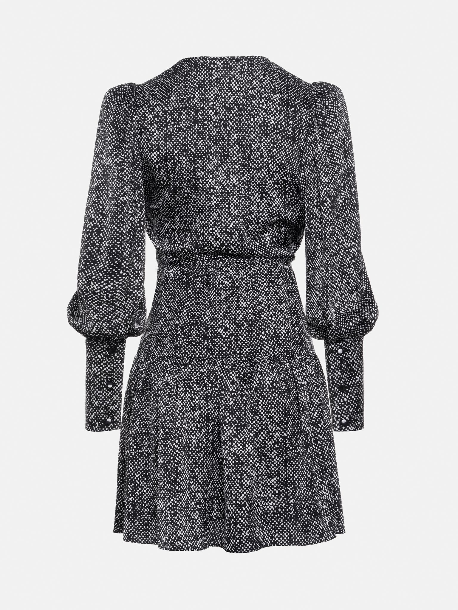 Wrap-bodice mini dress with tonal sash :: LICHI - Online fashion store