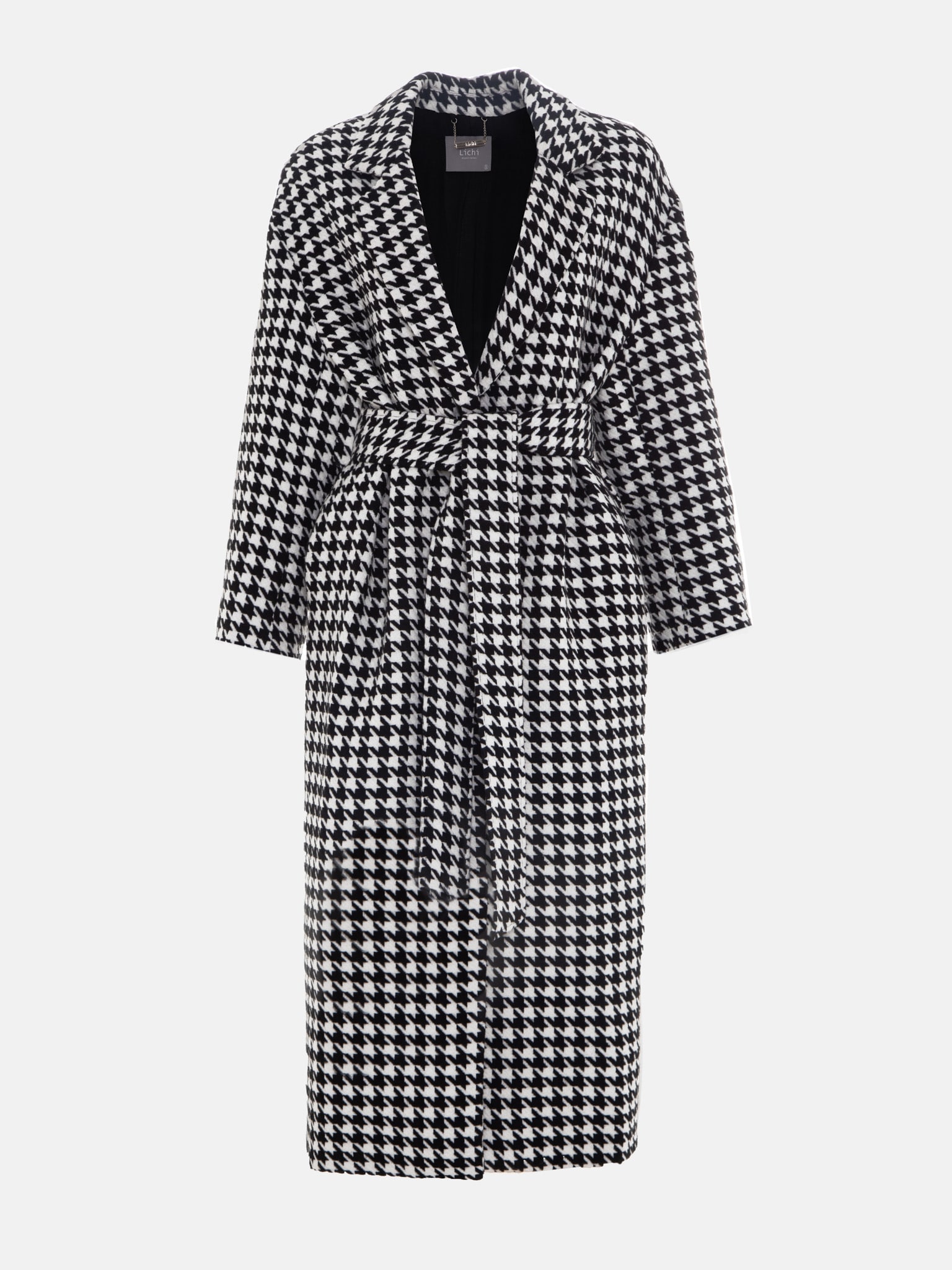 Houndstooth midi length coat :: LICHI - Online fashion store