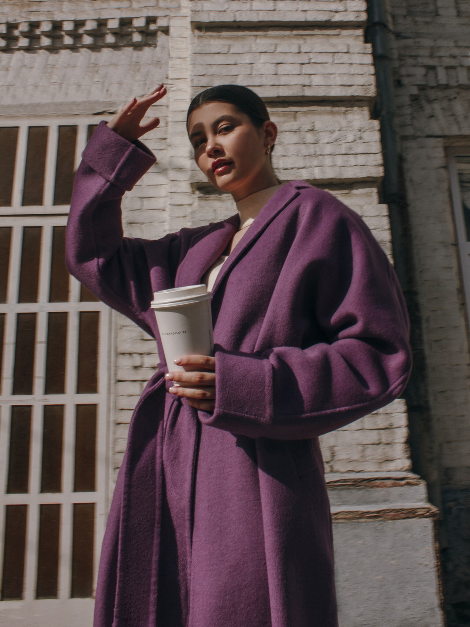 Wool Midi Coat With Matching Belt Lichi Online Fashion Store