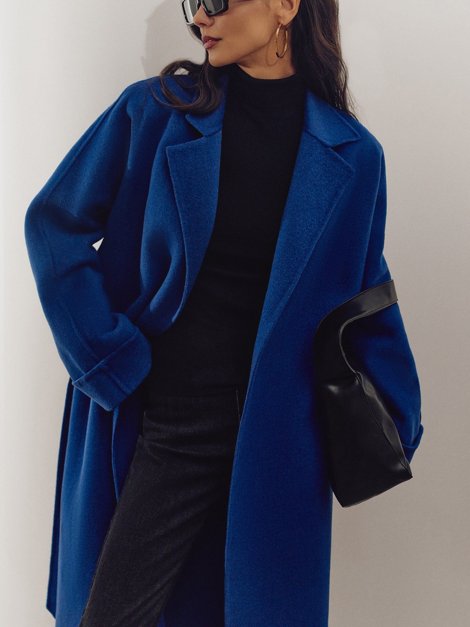 Wool Midi Coat With Matching Belt Lichi Online Fashion Store