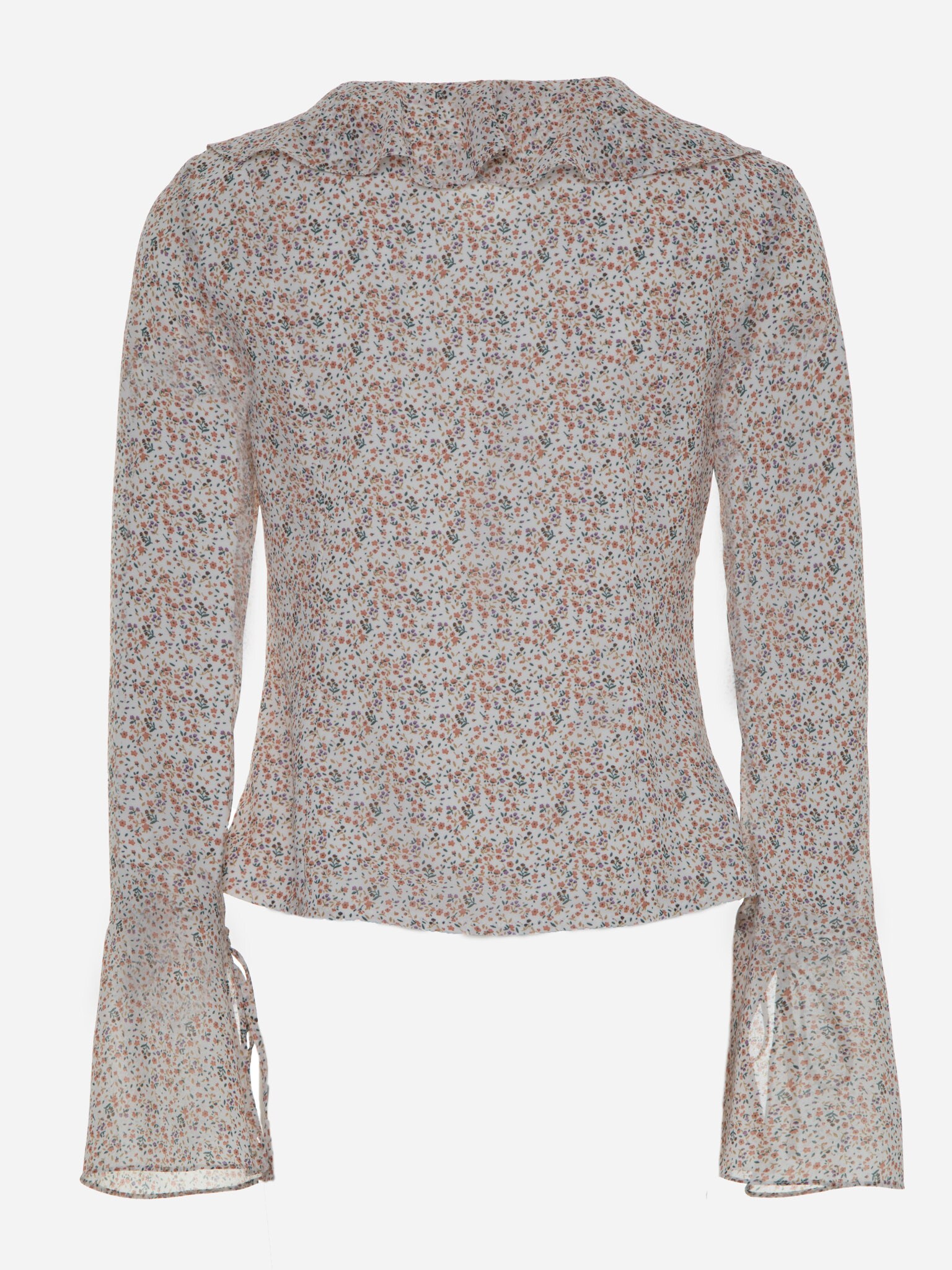 LICHI - Online fashion store :: Light blouse with flounce and tie up collar