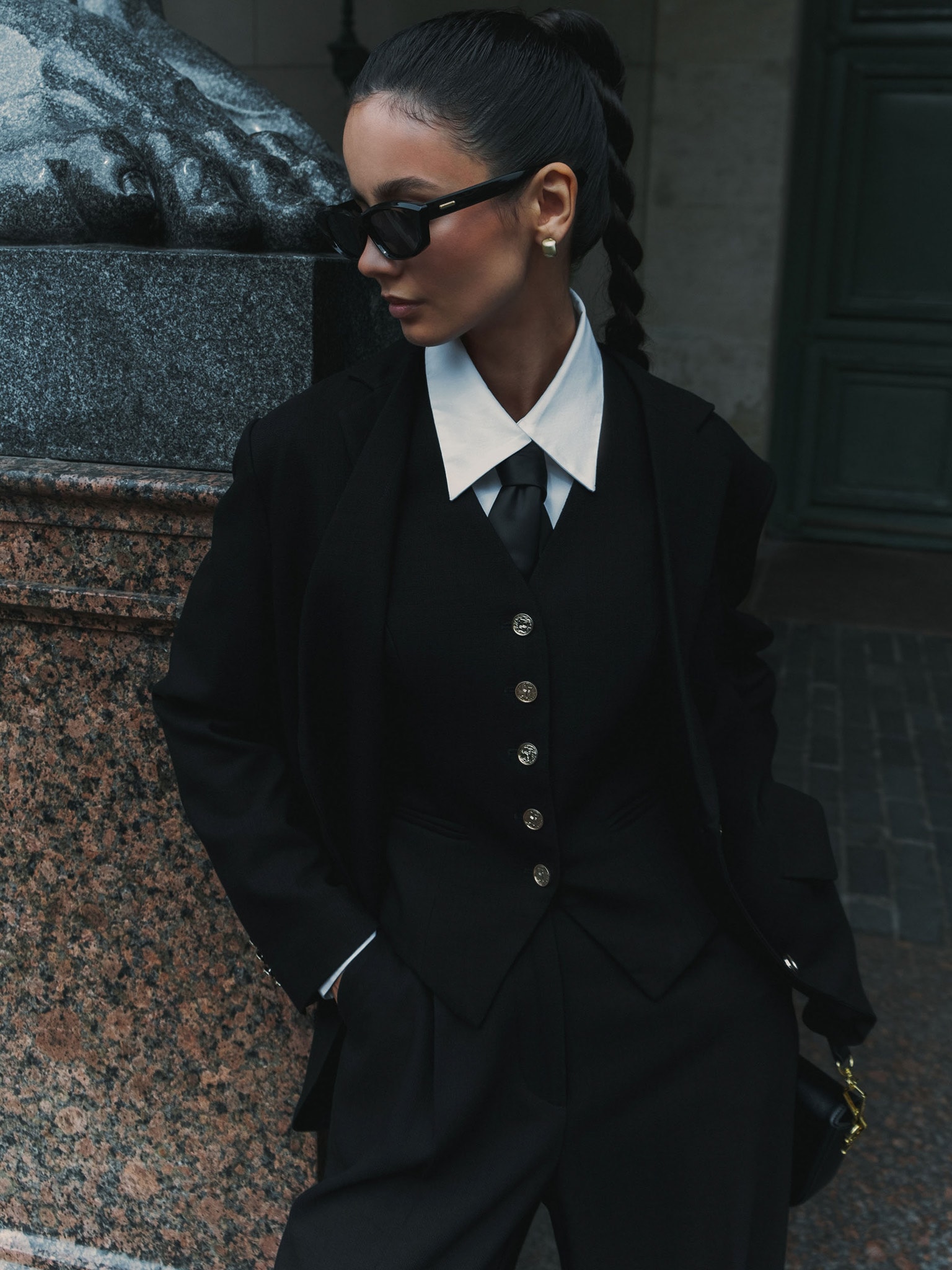 Однобортный жакет оверсайз из фактурной ткани :: LICHI - Online fashion ...