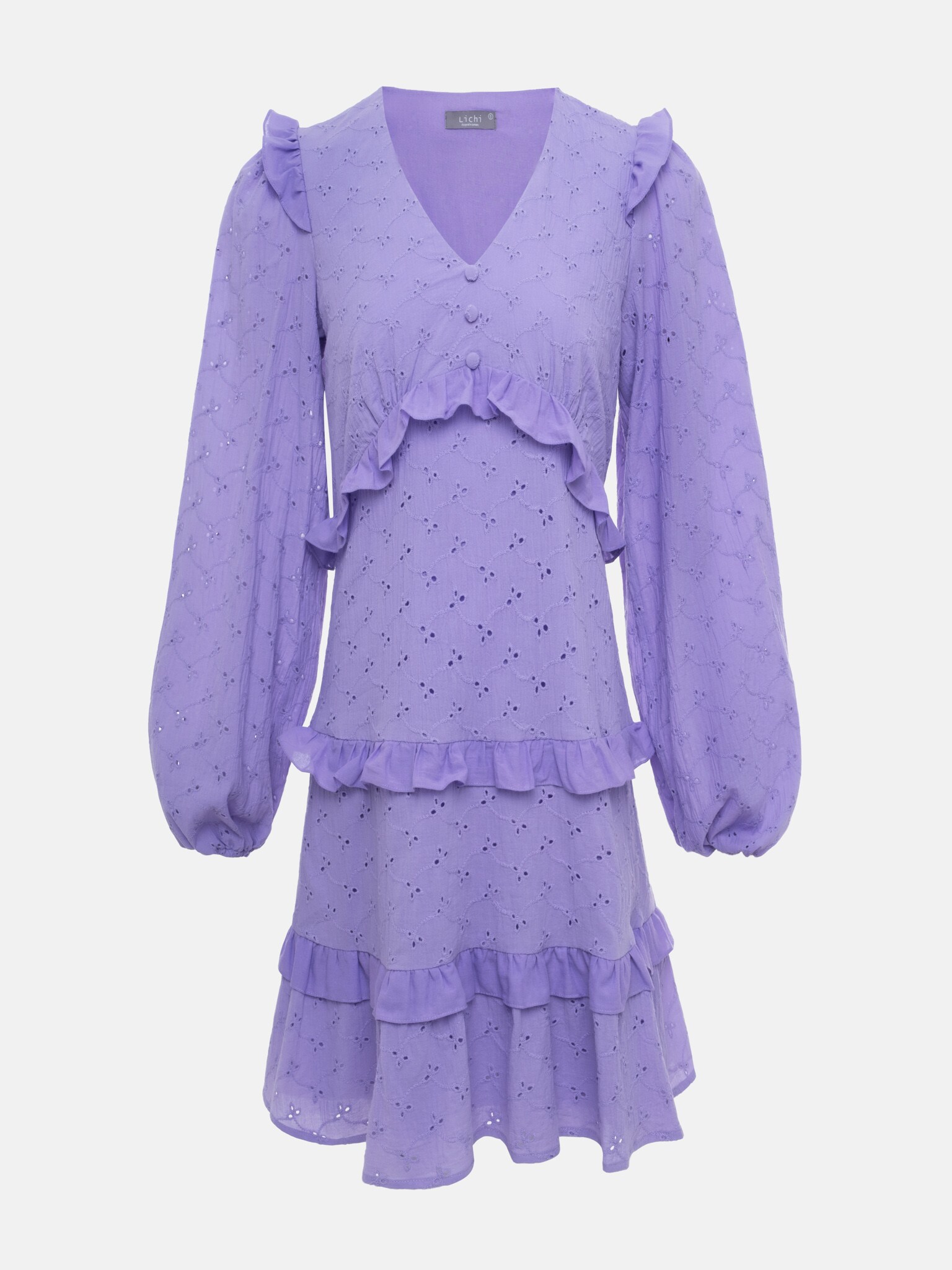 Платье мини с оборками на плечах и юбке :: LICHI - Online fashion store