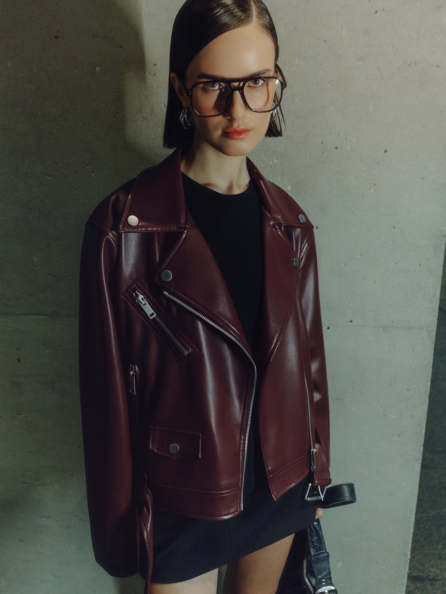 Oversize jacket from eco-leather :: LICHI - Online fashion store