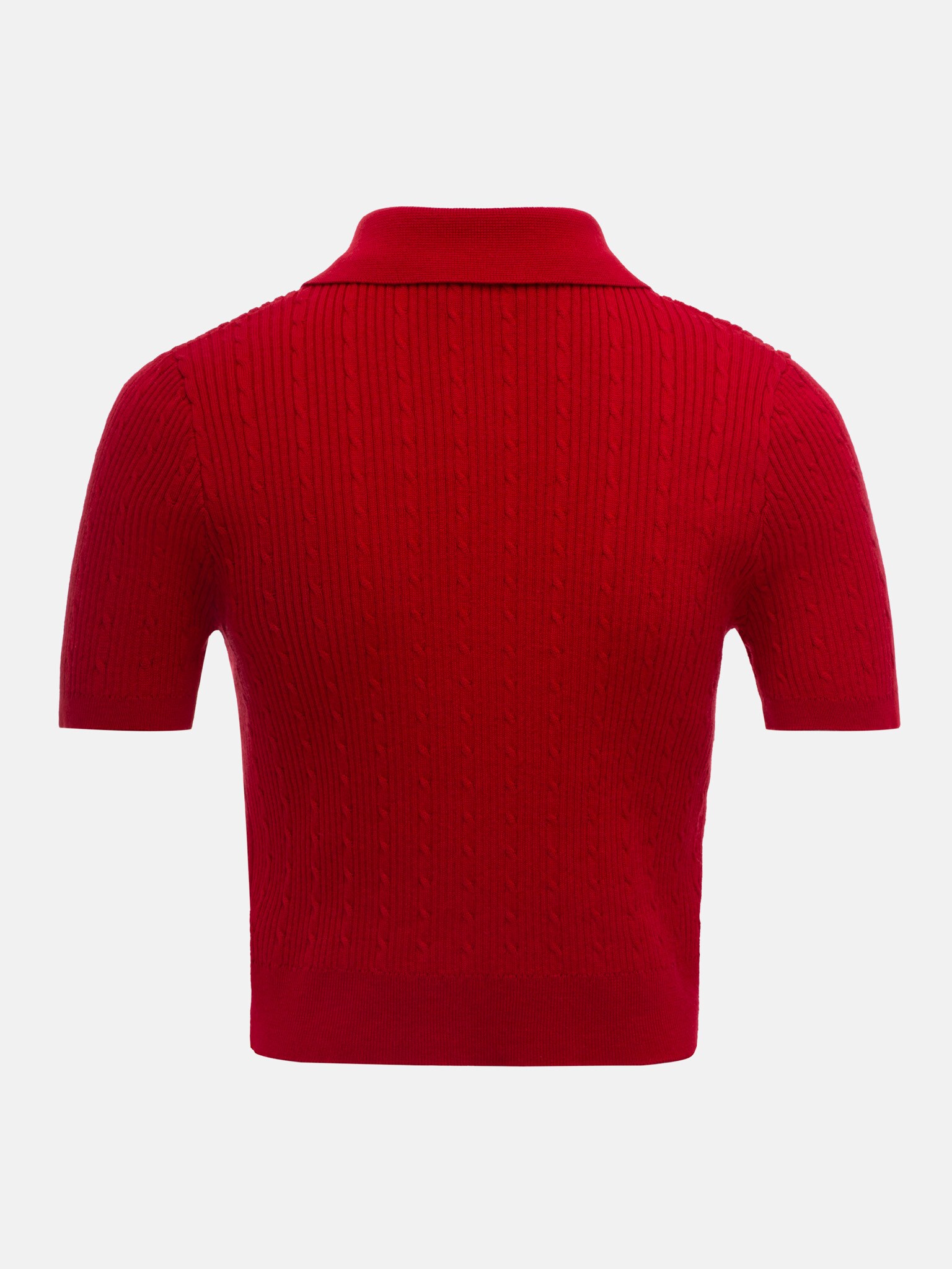 Cropped polo shirt with embroidery :: LICHI - Online fashion store