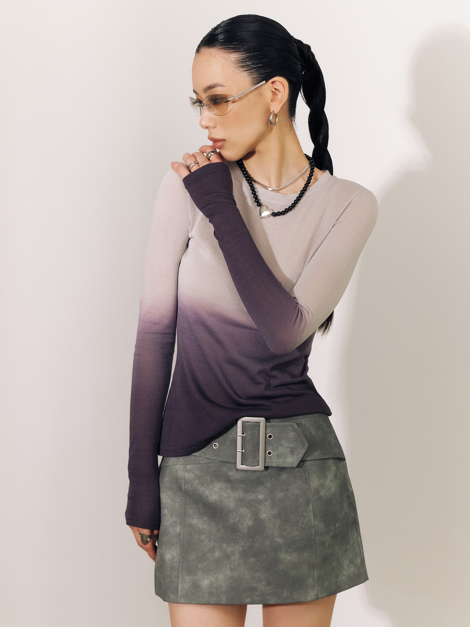 Трикотажный лонгслив с градиентом :: LICHI - Online fashion store