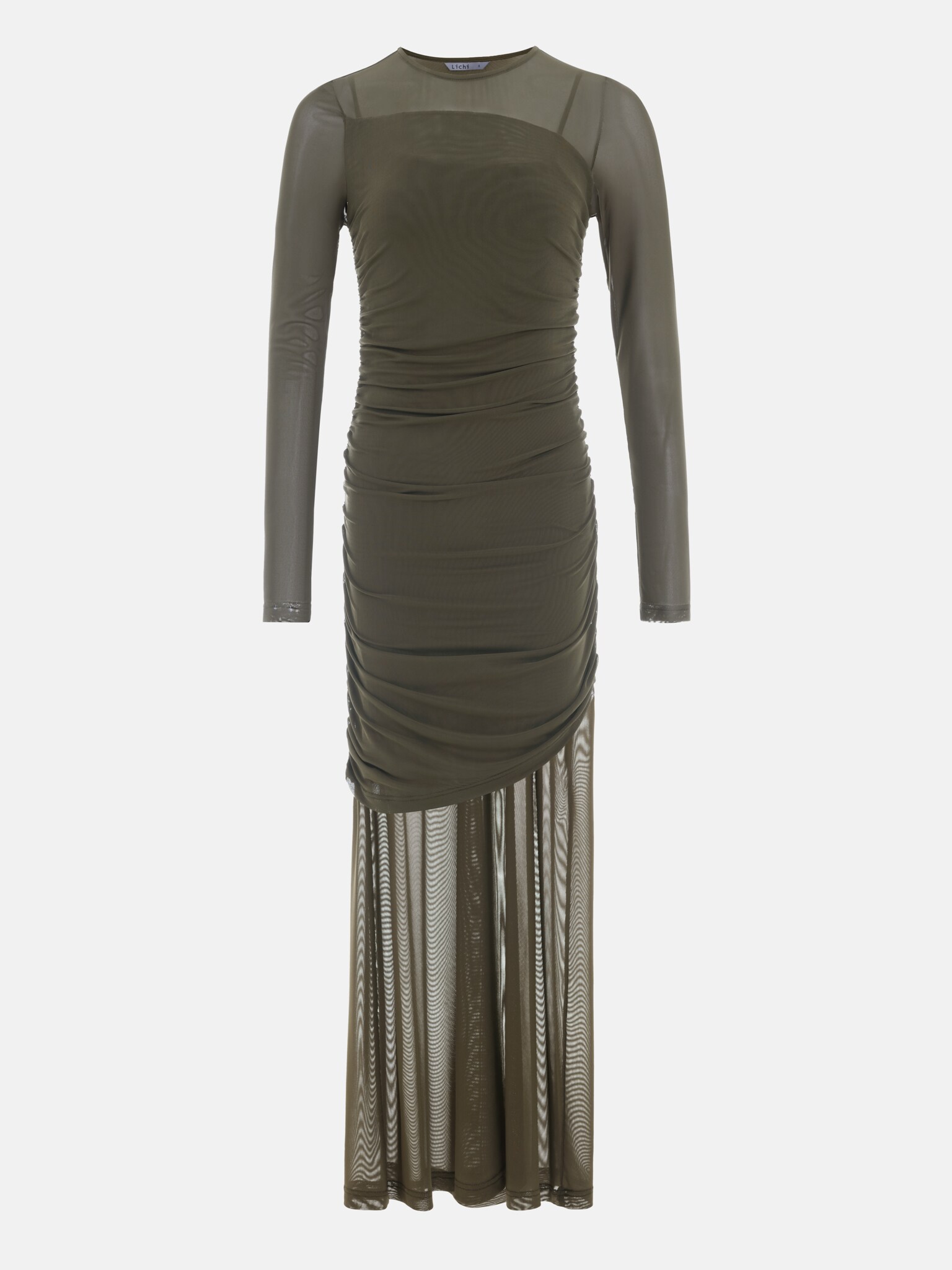 Semi-transparent maxi dress with asymmetric lining :: LICHI - Online ...