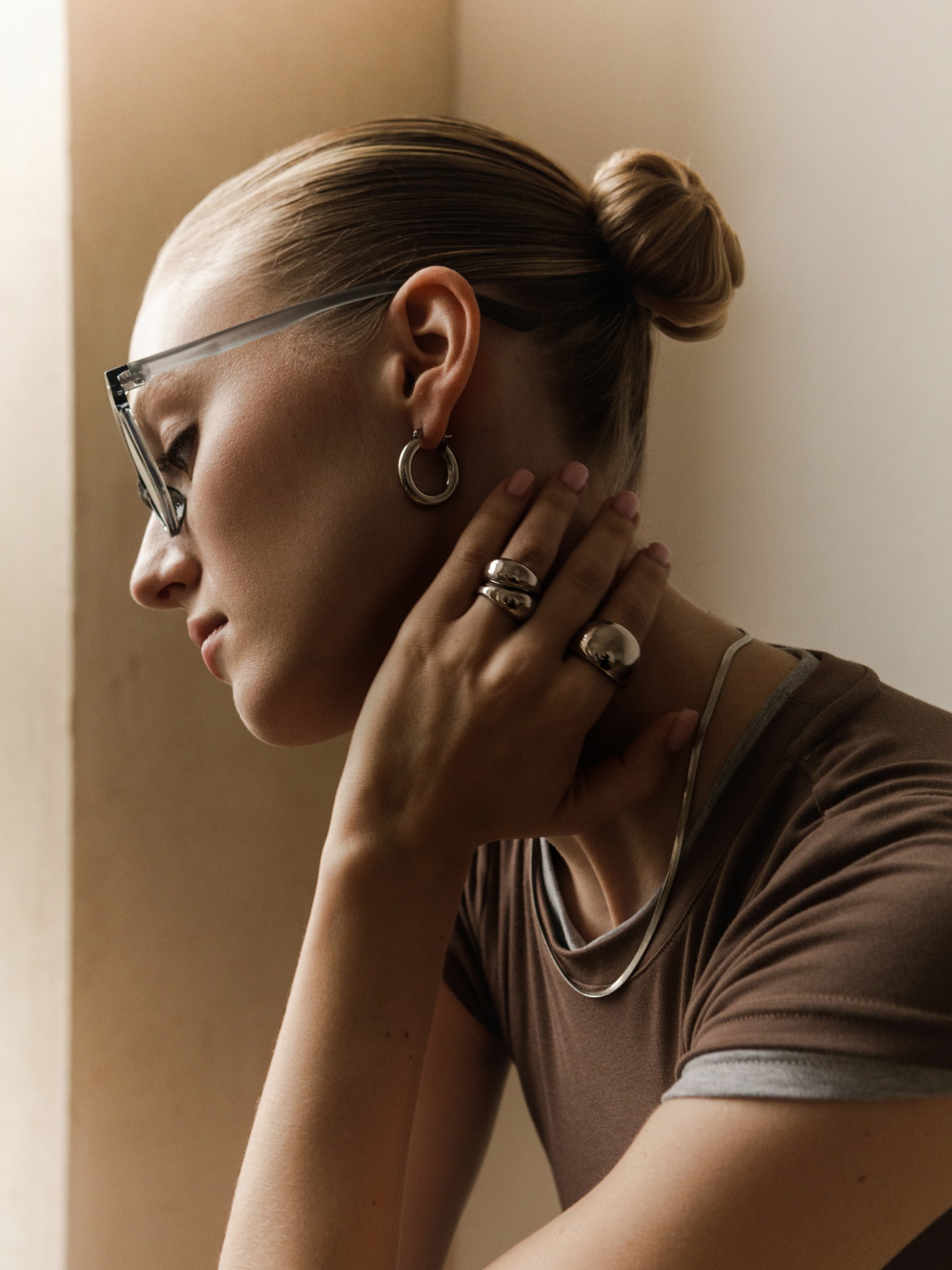 Сет из трех дутых колец :: LICHI - Online fashion store