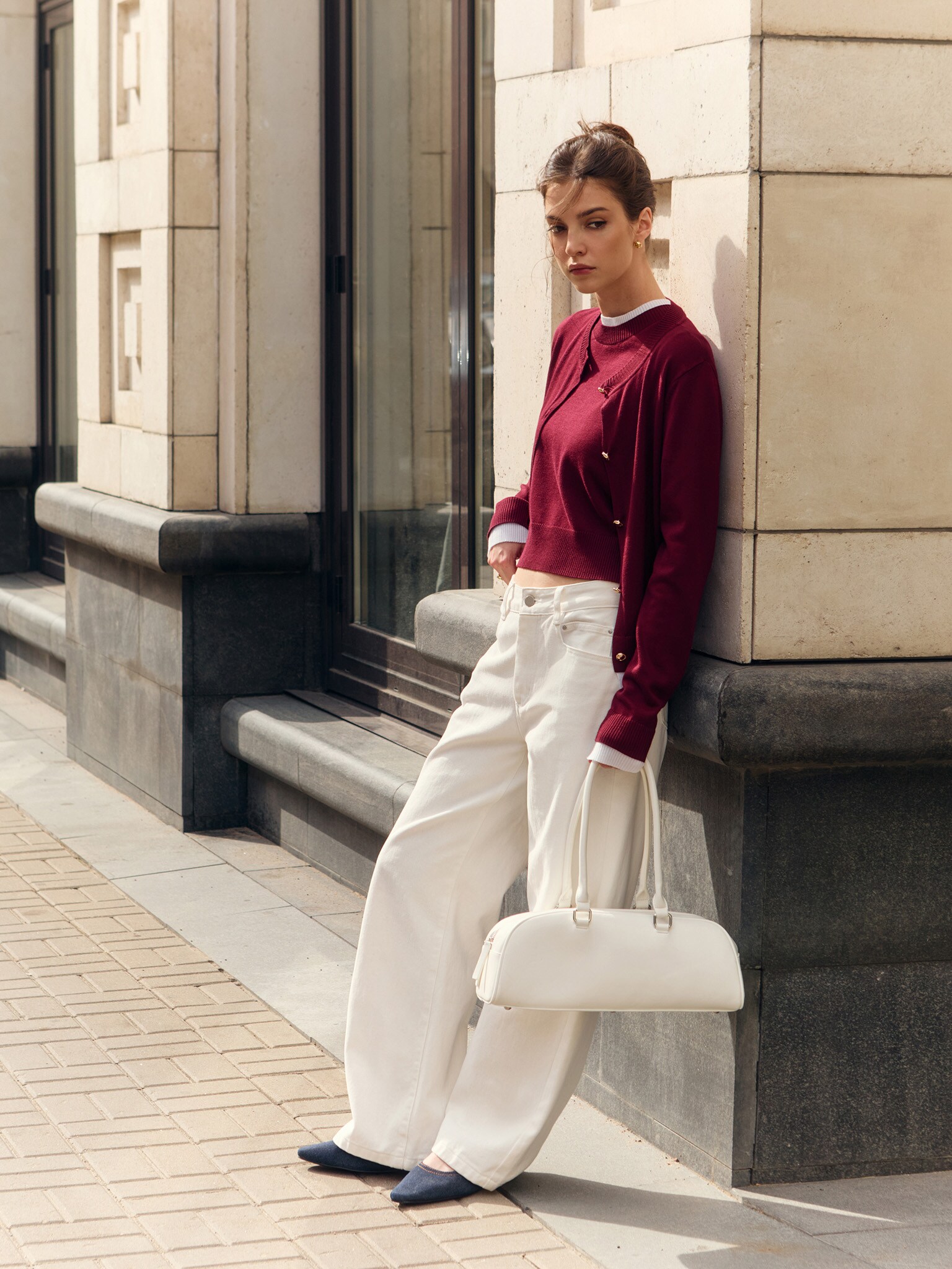 Knitted cardigan with contrasting cuffs and bottom edge :: LICHI ...