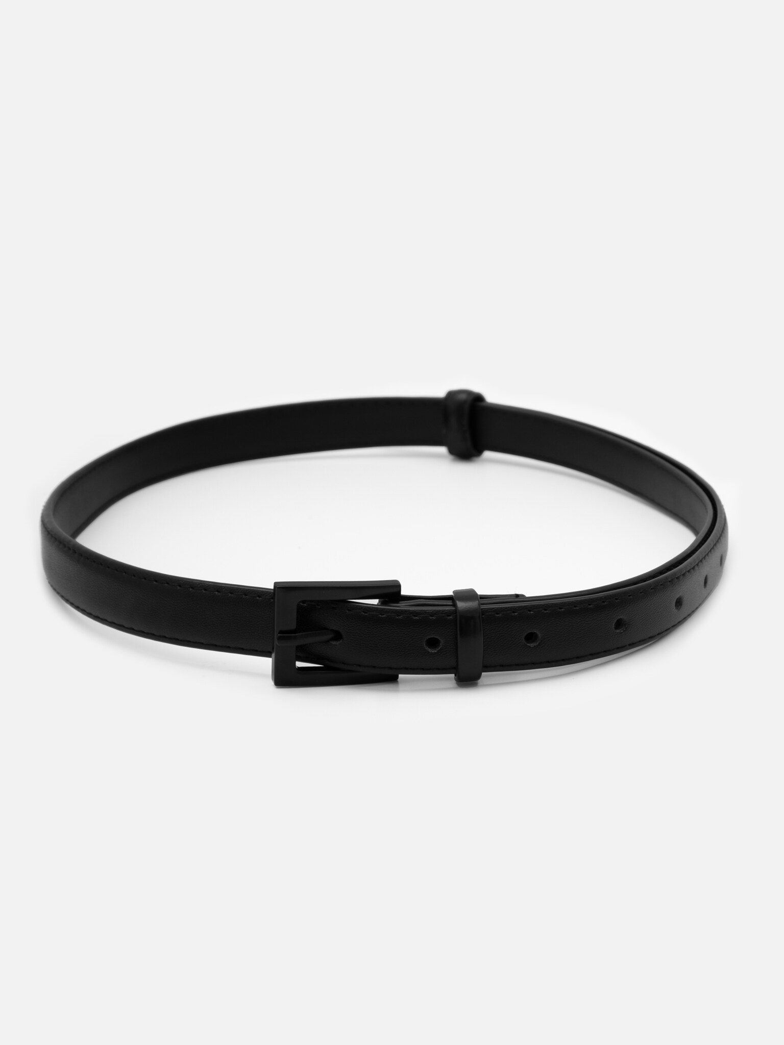 Slim leather belt with square buckle :: LICHI - Online fashion store