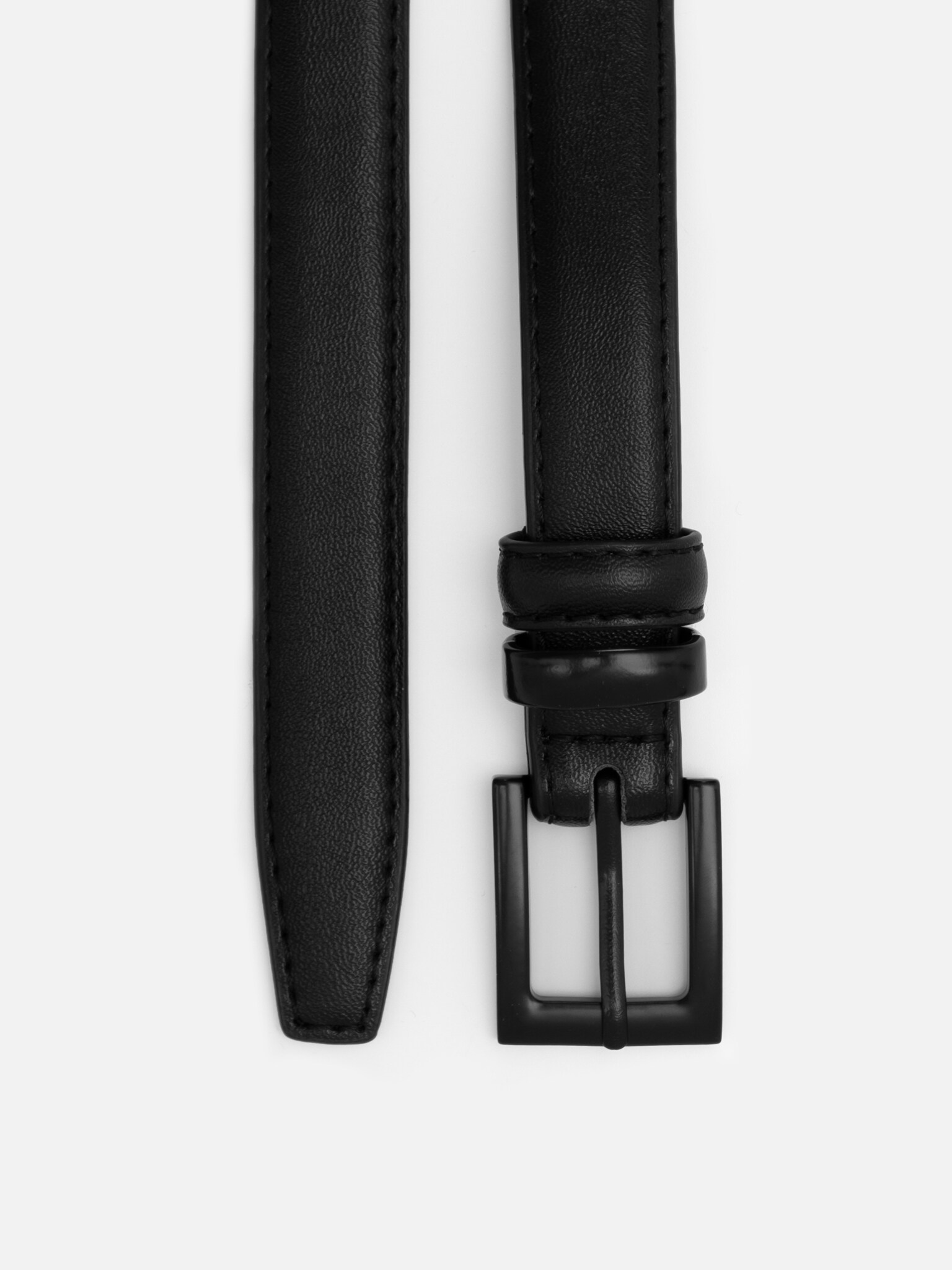 Slim leather belt with square buckle :: LICHI - Online fashion store