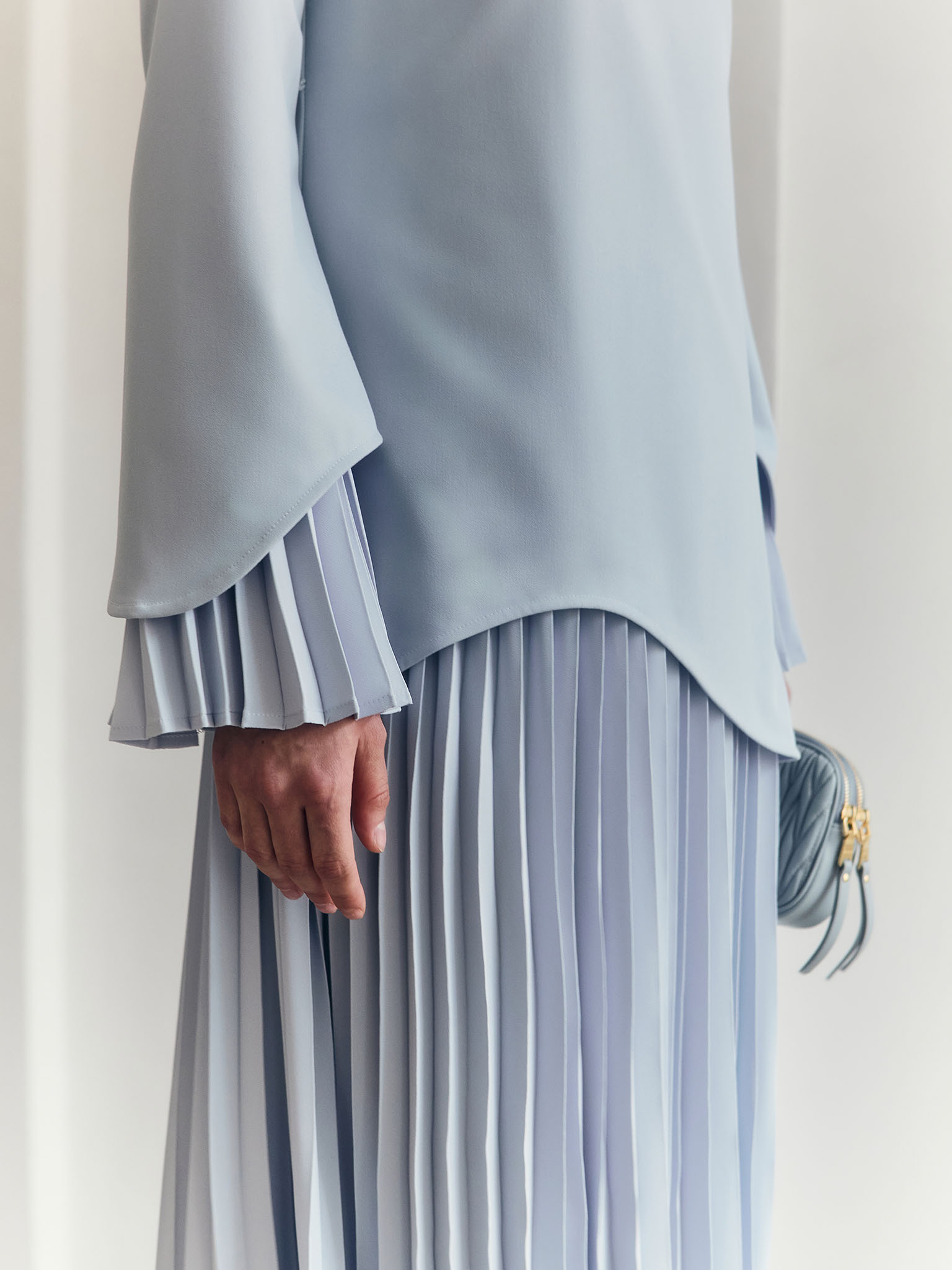 Maxi dress with pleated details :: LICHI - Online fashion store