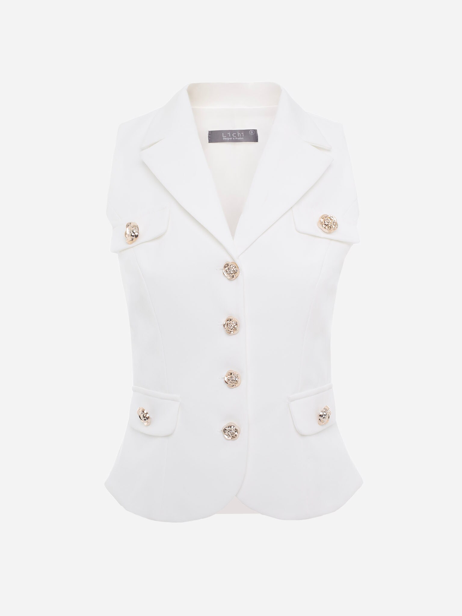Приталенный жилет с пуговицами-цветами :: LICHI - Online fashion store