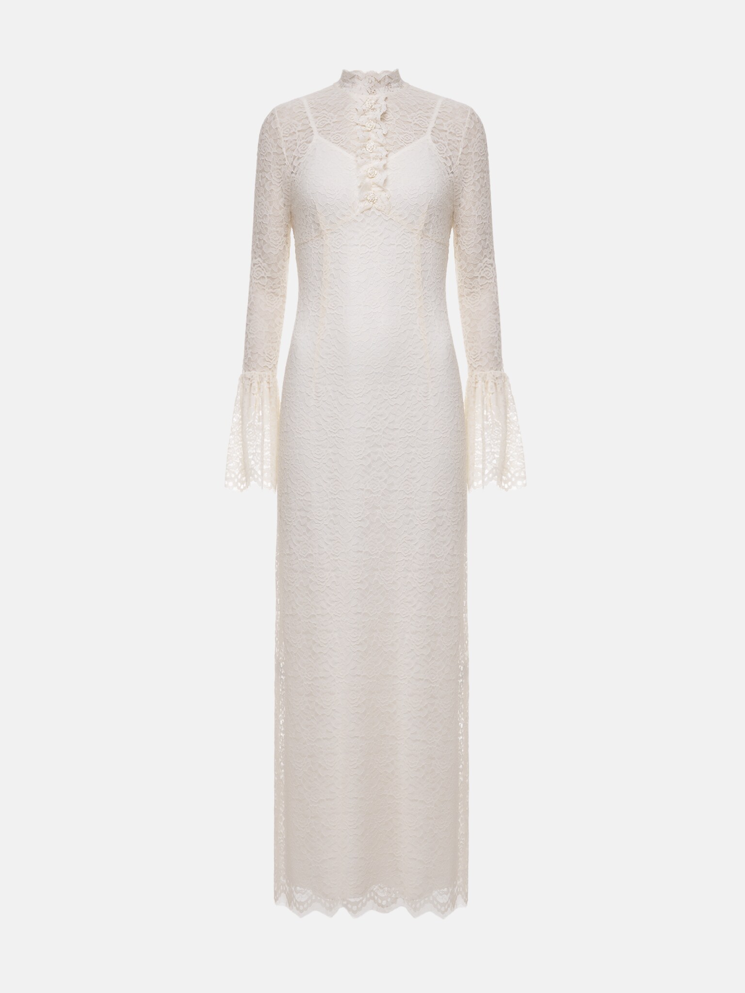 Guipure Maxi Dress With Openwork Collar Lichi Online Fashion Store