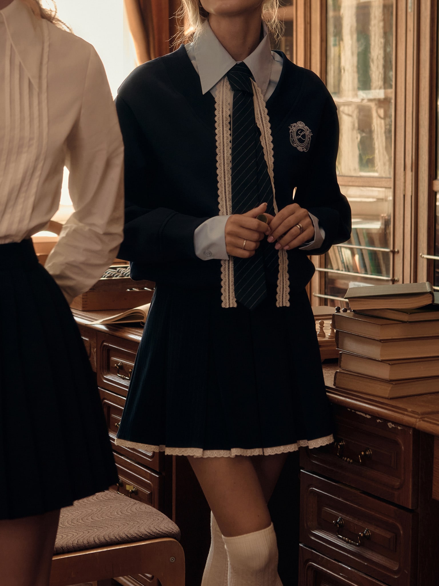 Юбка мини в полоску с ажурной тесьмой по краю :: LICHI - Online fashion ...