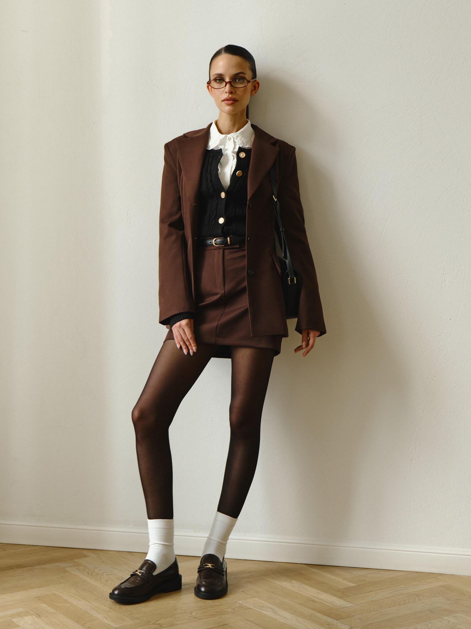 Прямая юбка мини с отрезным поясом :: LICHI - Online fashion store