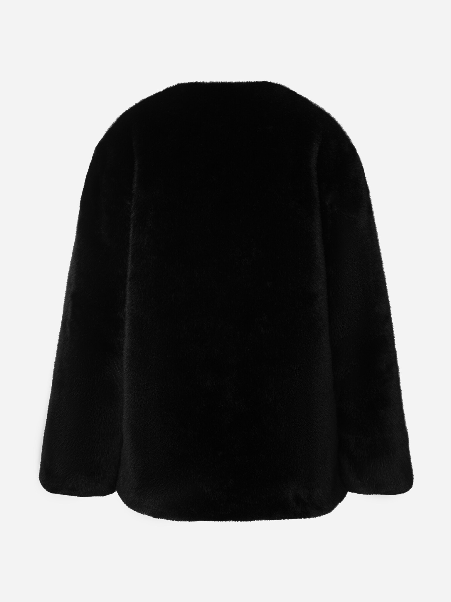 Short eco-fur coat without collar :: LICHI - Online fashion store