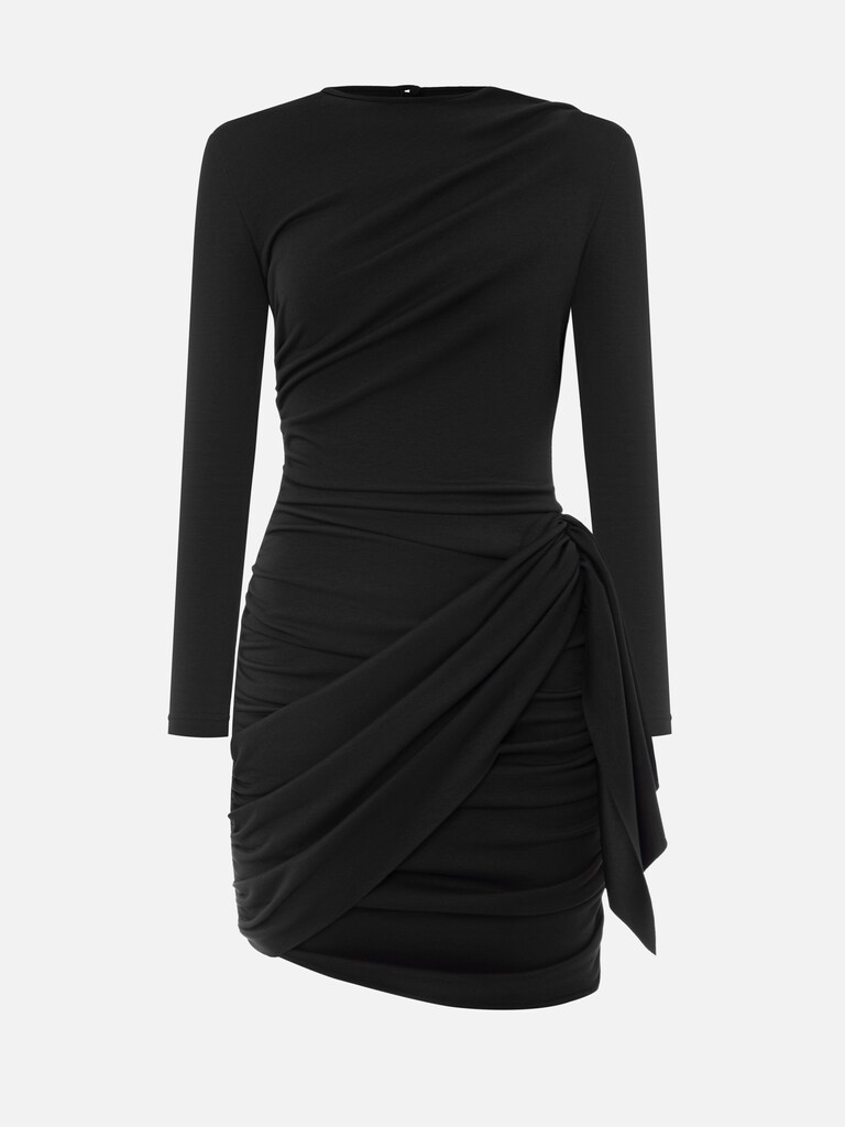 Трикотажное платье мини с драпировкой на юбке :: LICHI - Online fashion ...