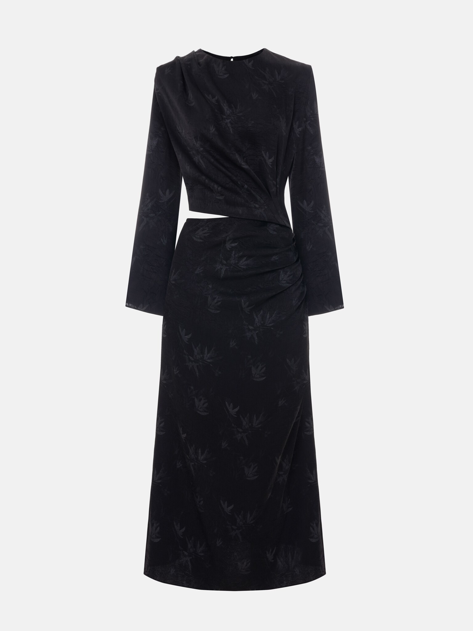 Платье макси из атласа с разрезом на талии :: LICHI - Online fashion store