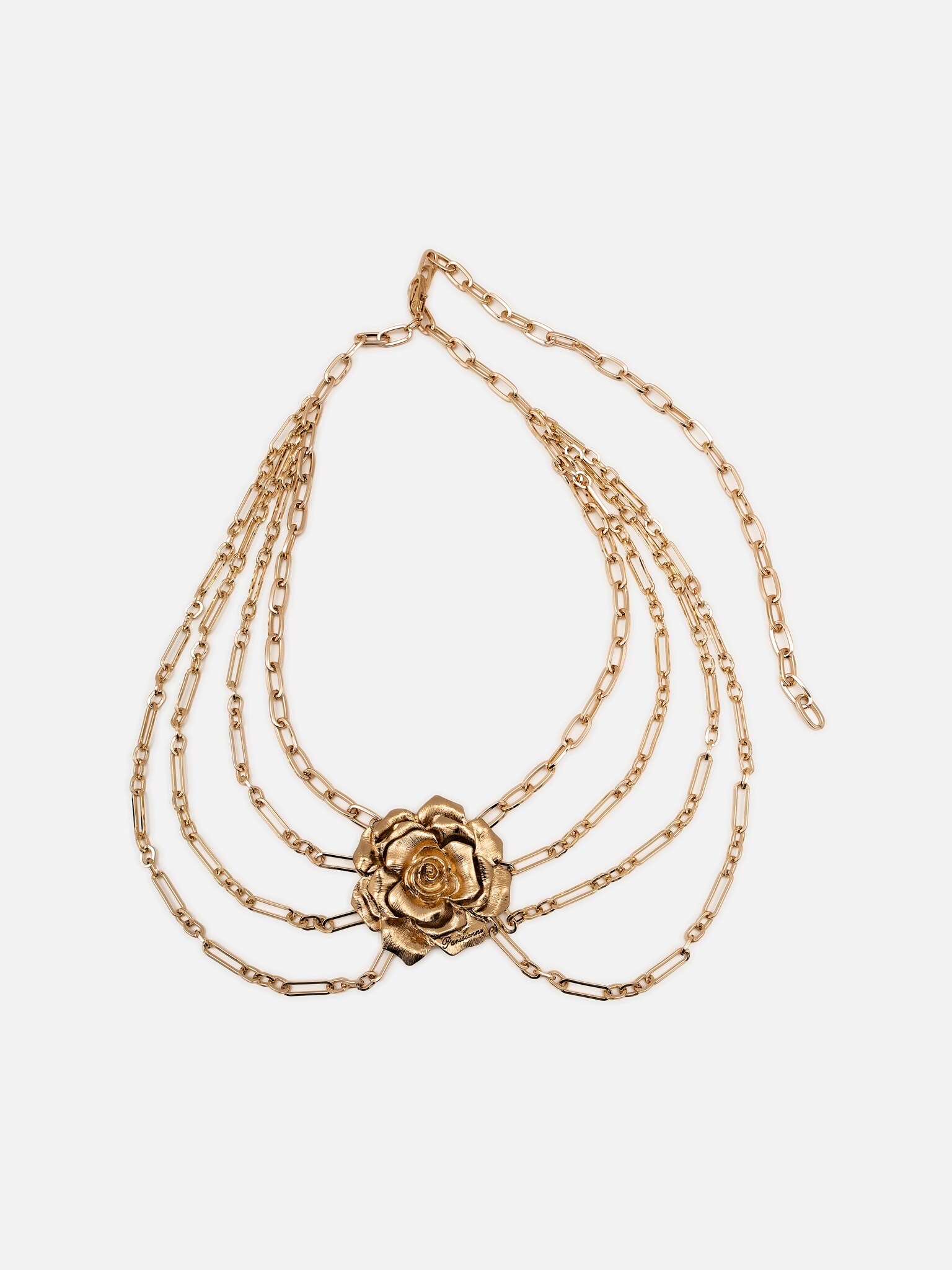 Chain belt with a large rose :: LICHI - Online fashion store