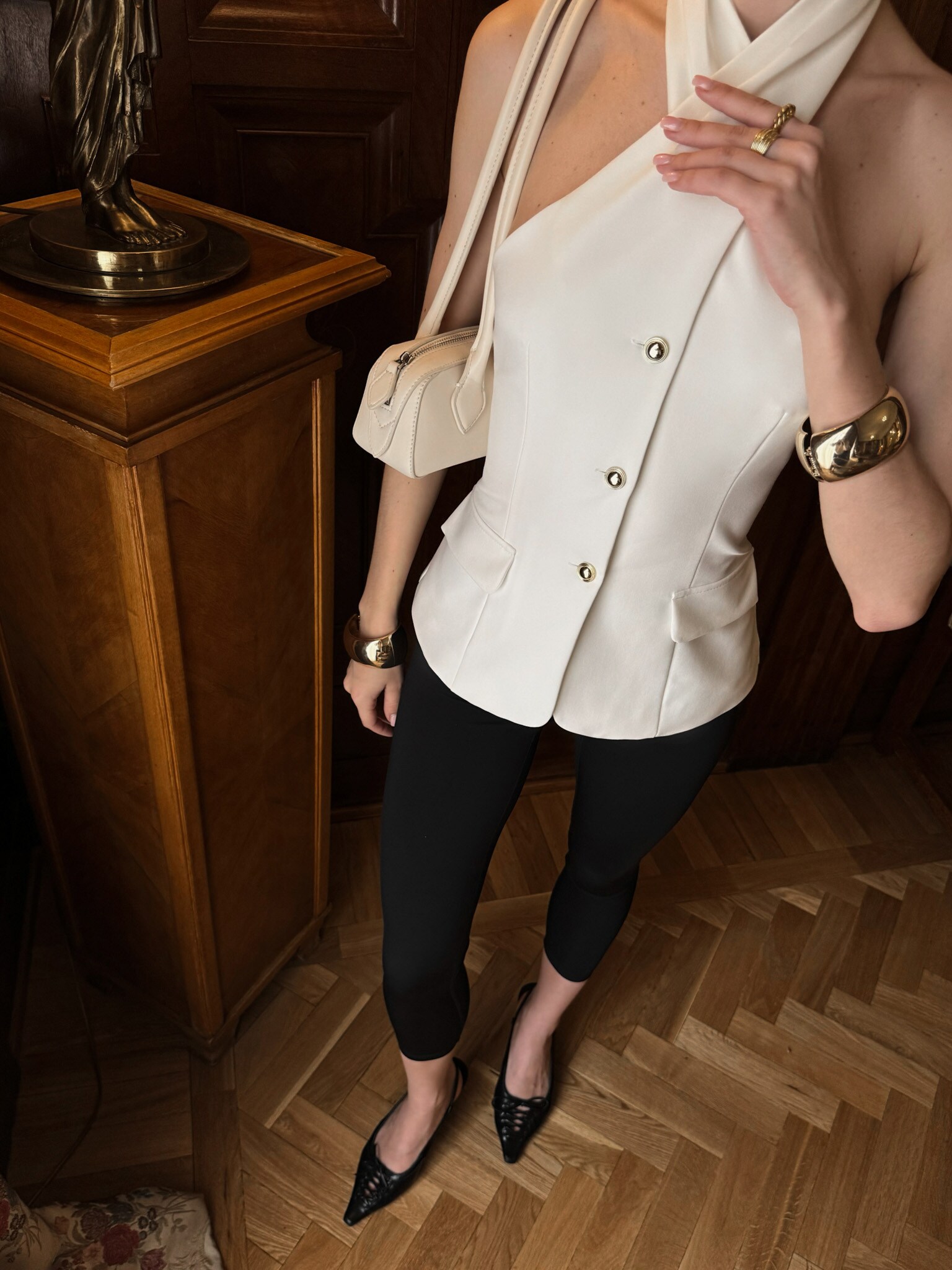 Waistcoat with halter collar :: LICHI - Online fashion store