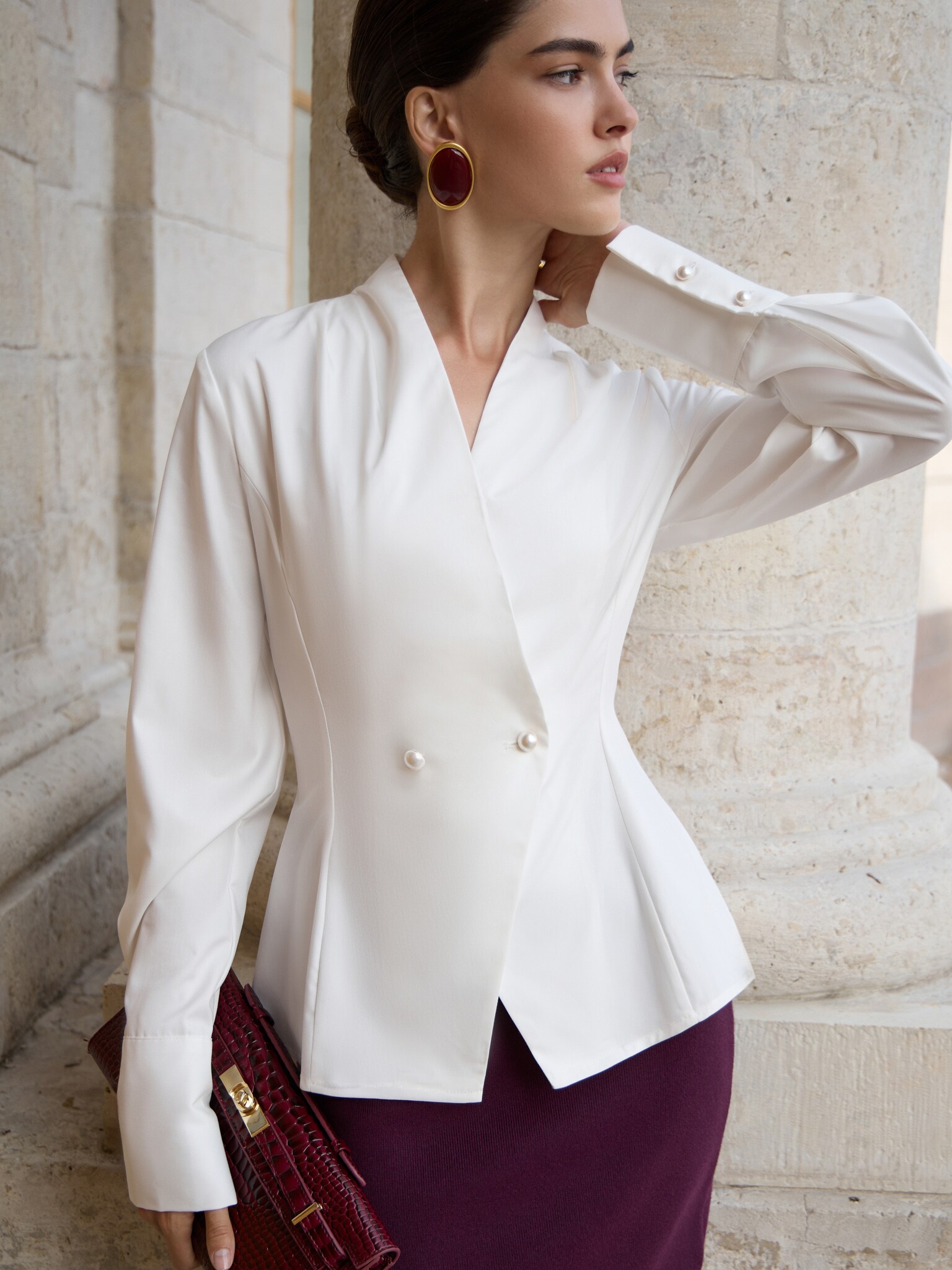 Приталенная блуза на запах Lichi Online Fashion Store