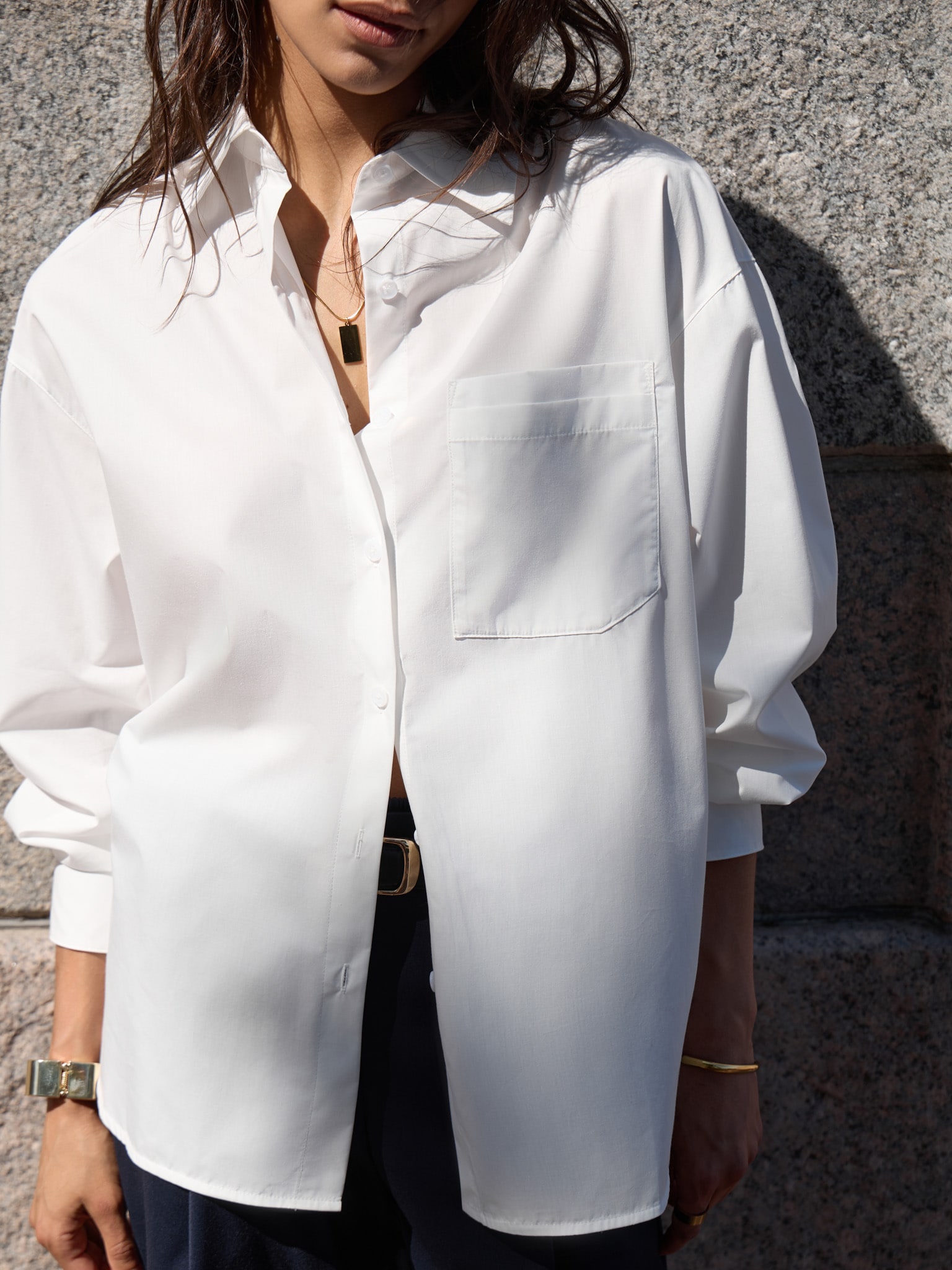 Loose shirt with a chest pocket :: LICHI - Online fashion store