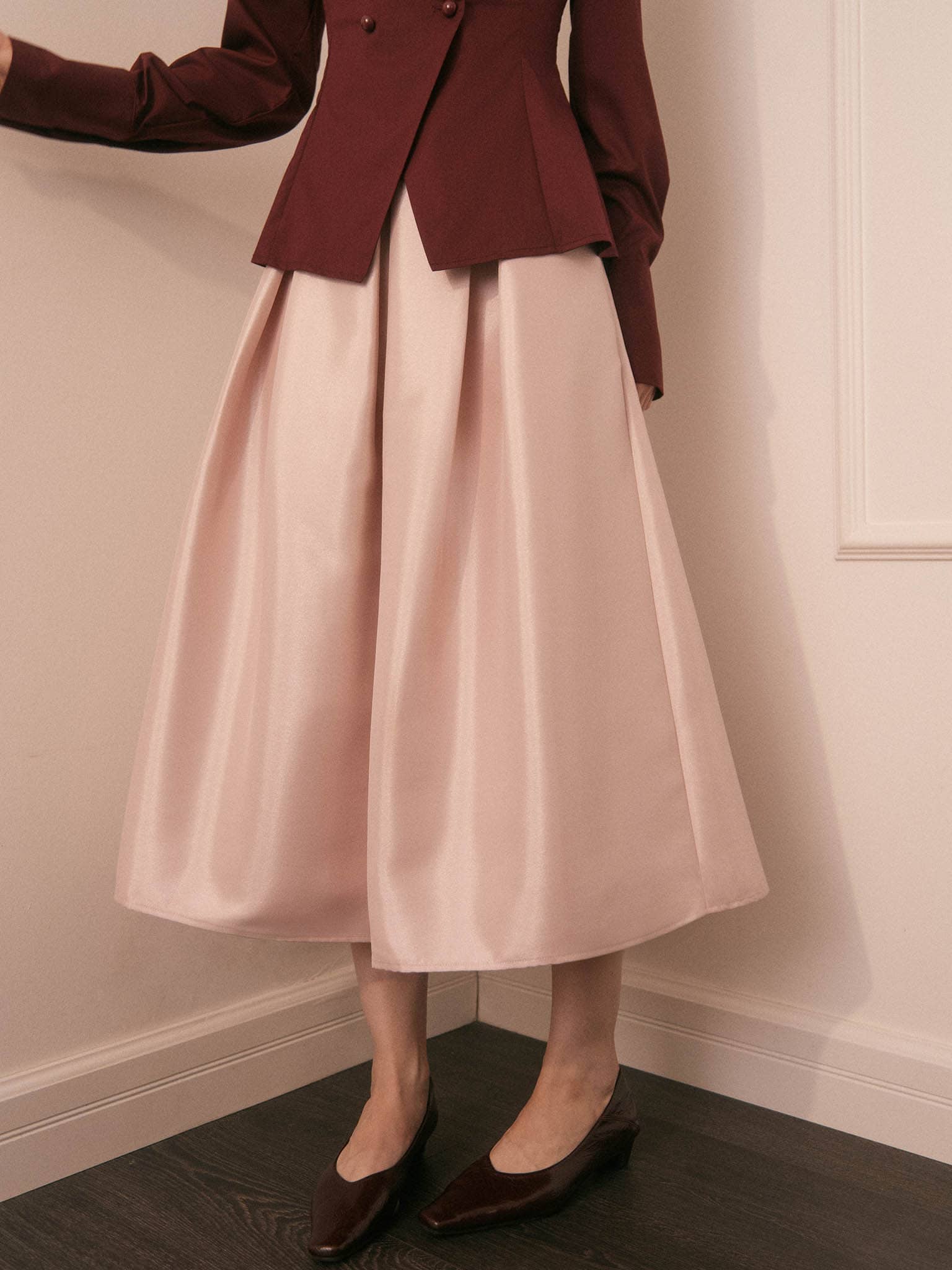 Flared maxi skirt with large pleats :: LICHI - Online fashion store