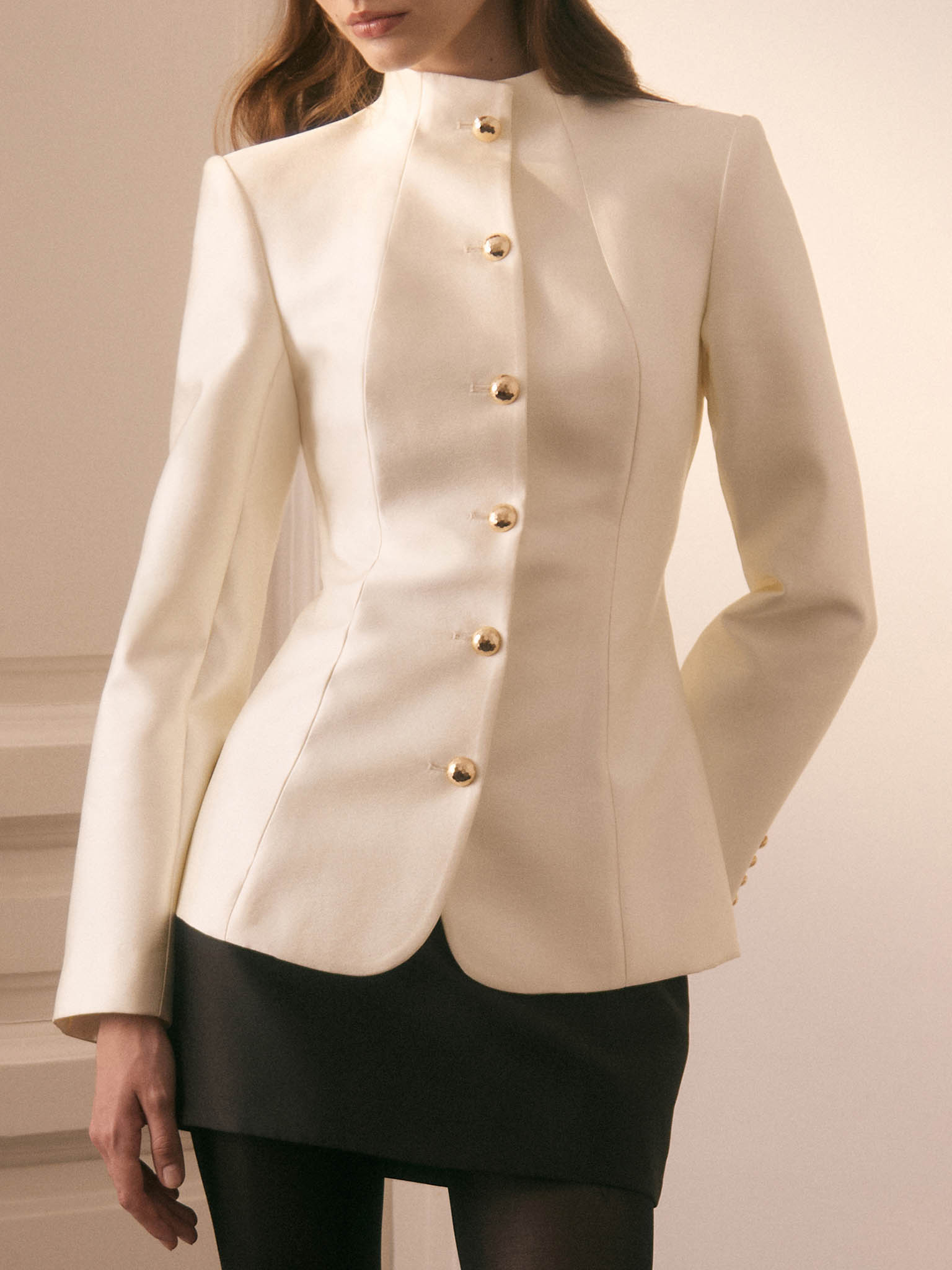 Fitted single-breasted jacket with large buttons :: LICHI - Online ...